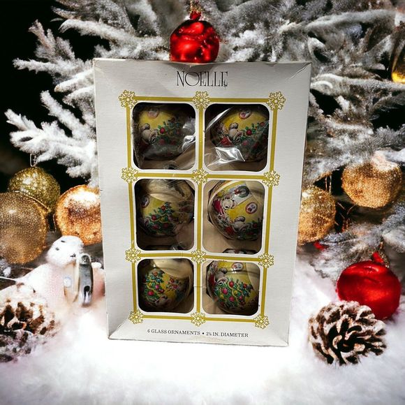 Noelle | Holiday | Box 6 Vtg Noelle Mice Mouse Decorating Tree Glass ...